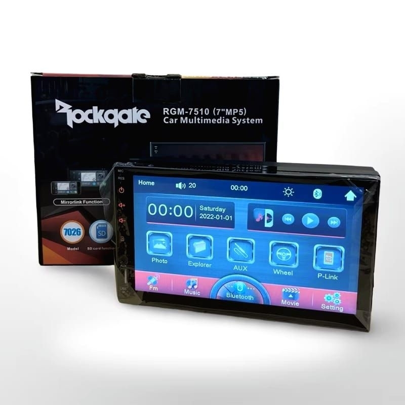 Jual Head Unit Double Din 7 inch Rockgate Deckles mp5 Usb Mirrorlink ...