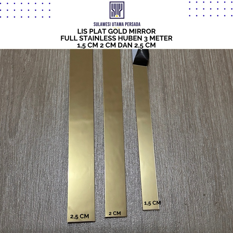 Jual LIST GOLD MIRROR LIS PLAT GOLD MIRROR FULL STAINLESS 1,5 CM DAN 2 ...