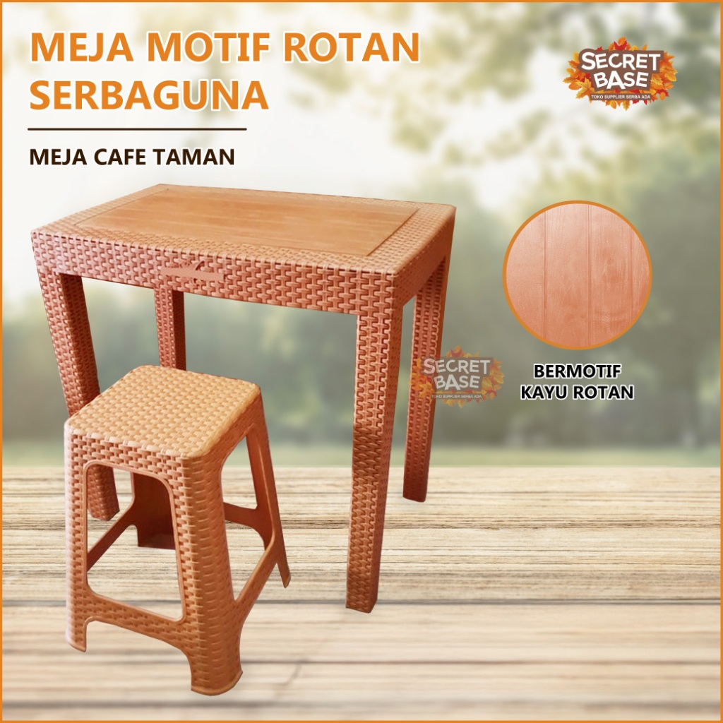 Jual MEJA MOTIF ROTAN - Meja Plastik Besar / Meja Tamu / Meja Kafe ...