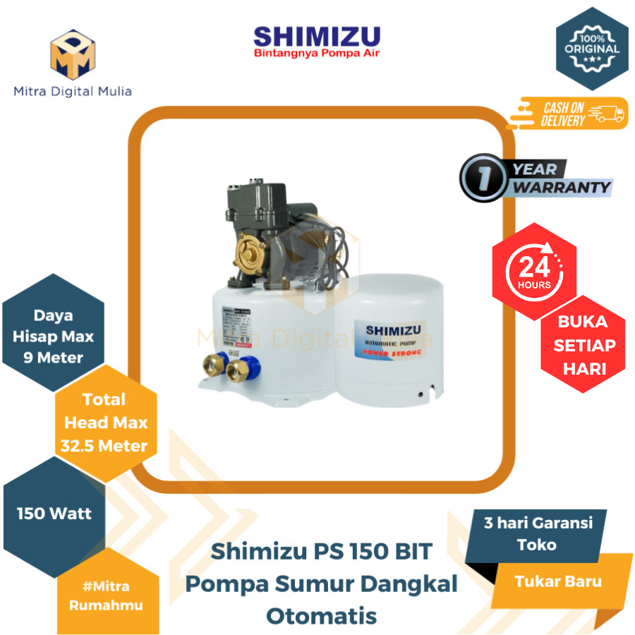 Jual Shimizu PS 150 BIT Pompa Sumur Dangkal Otomatis | Shopee Indonesia