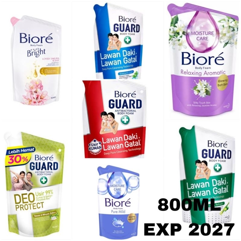 Jual Biore Sabun Mandi Refill 800ml Body Foam EXP 2027 // Biore Body Guard // BIORE DEO PROTECT ...