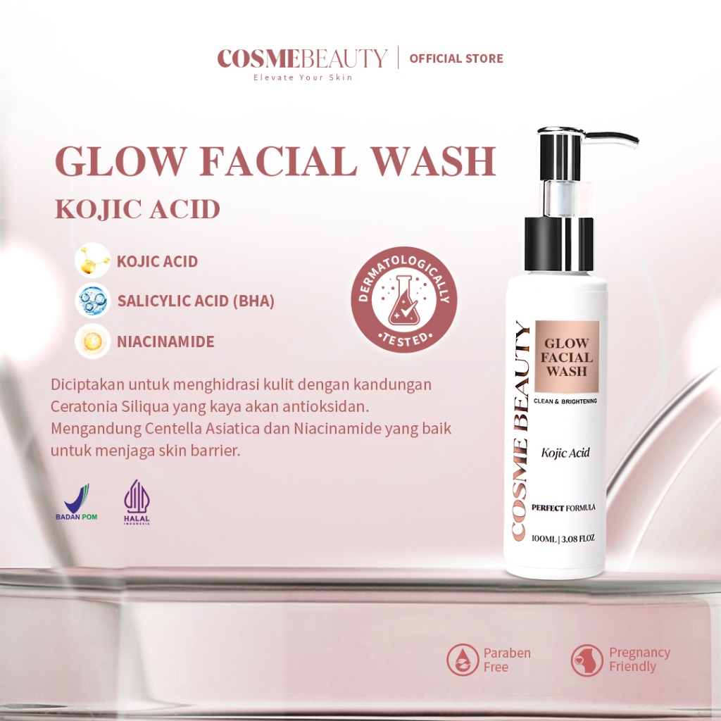 Jual COSMEBEAUTY Glow Facial Wash 100 ML - Hydrating Brightening Gentle ...