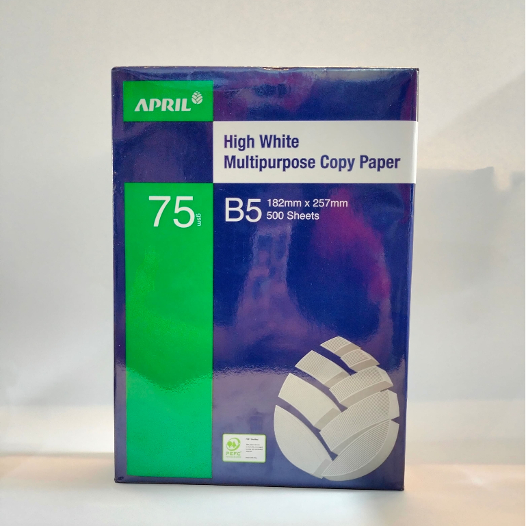 Jual Kertas HVS B5 75 gr April 500 lembar (High White Multipurpose Copy ...