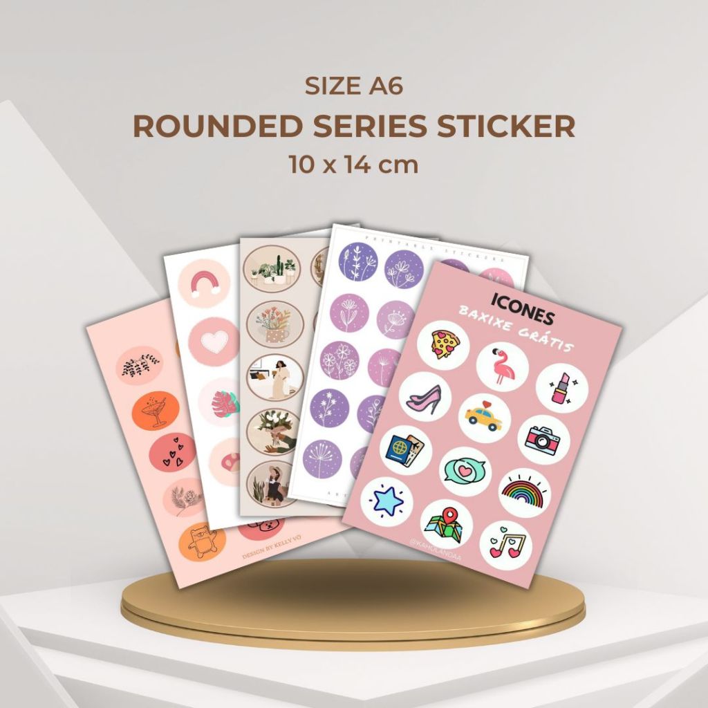 Jual Stiker Aesthetic Rounded Series Stiker Aesthetic Deco Planner ...