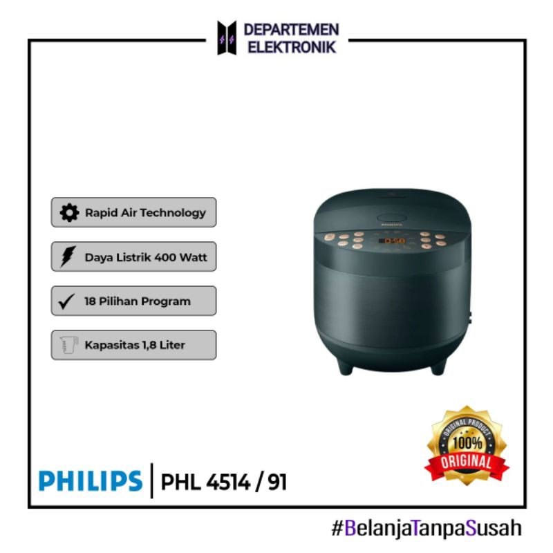 Jual PHILIPS RICE COOKER DIGITAL HD 4515/91 1.8L | Shopee Indonesia