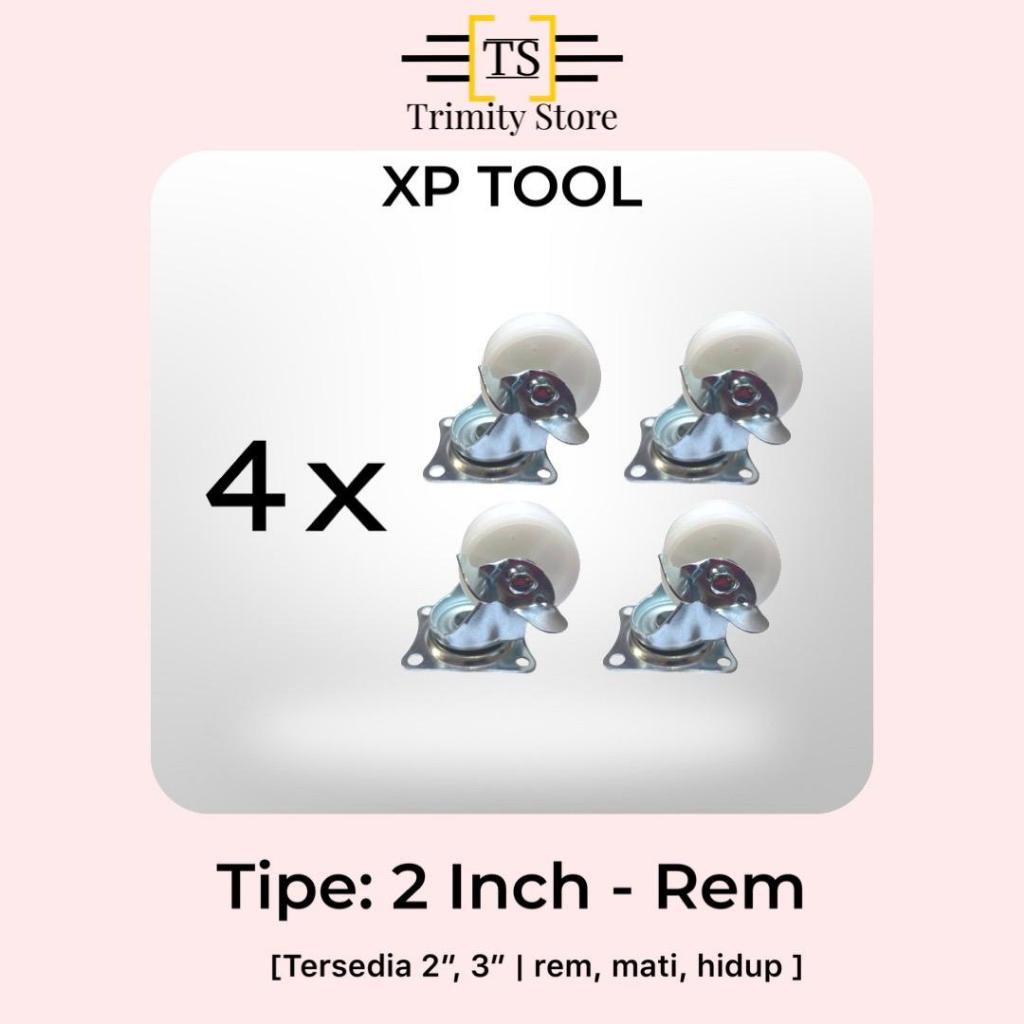 Jual XP TOOL Roda Caster Nylon / Kastor PVC Troli Set [HIDUP+REM ...