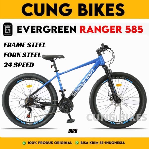 Jual Sepeda gunung MTB 27.5 Evergreen 585 Velg Tinggi Double disc brake ...