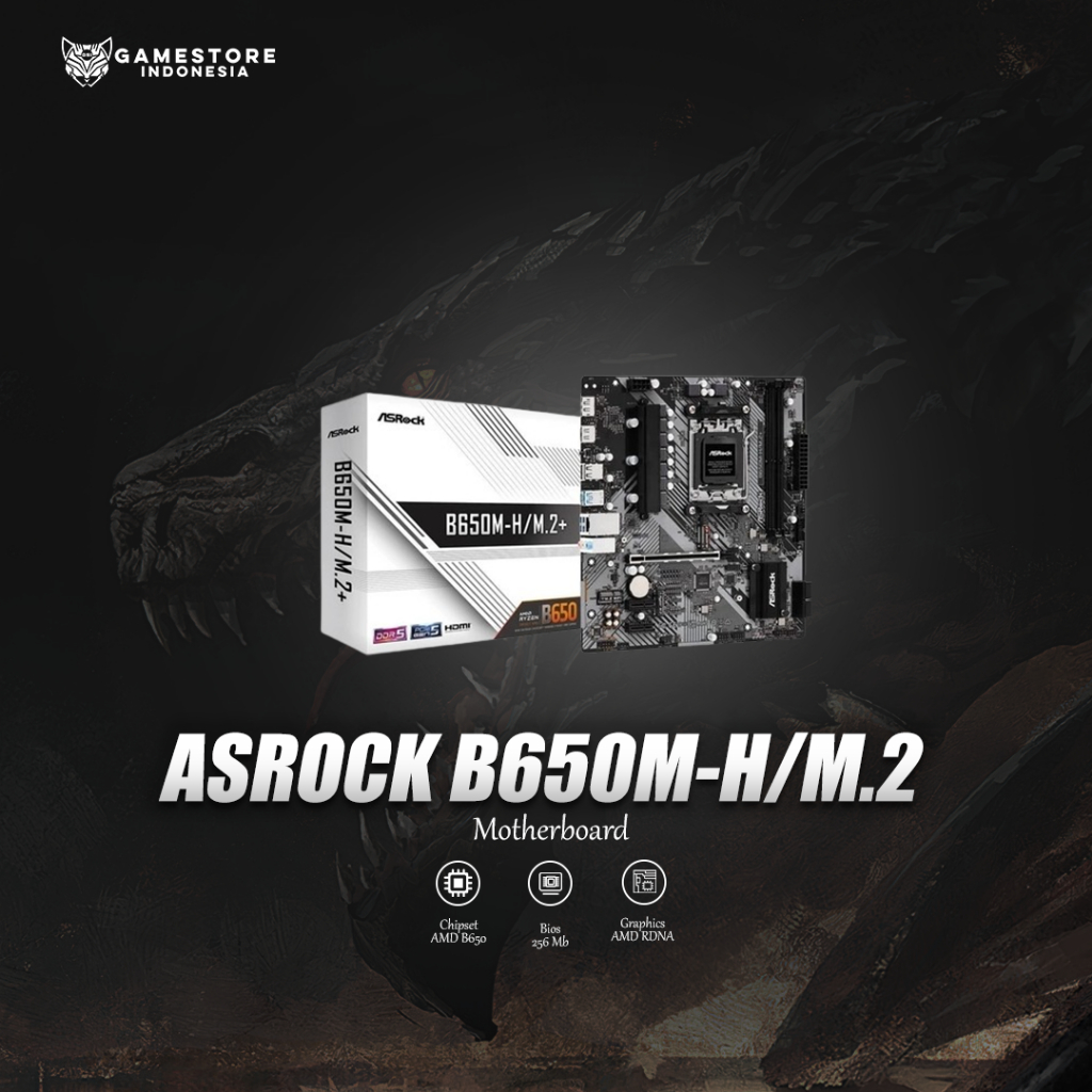 Jual Motherboard ASROCK B650M-H/M.2+ (AM5, AMD, B650, DDR5, USB3.2, SATA3) | Shopee Indonesia