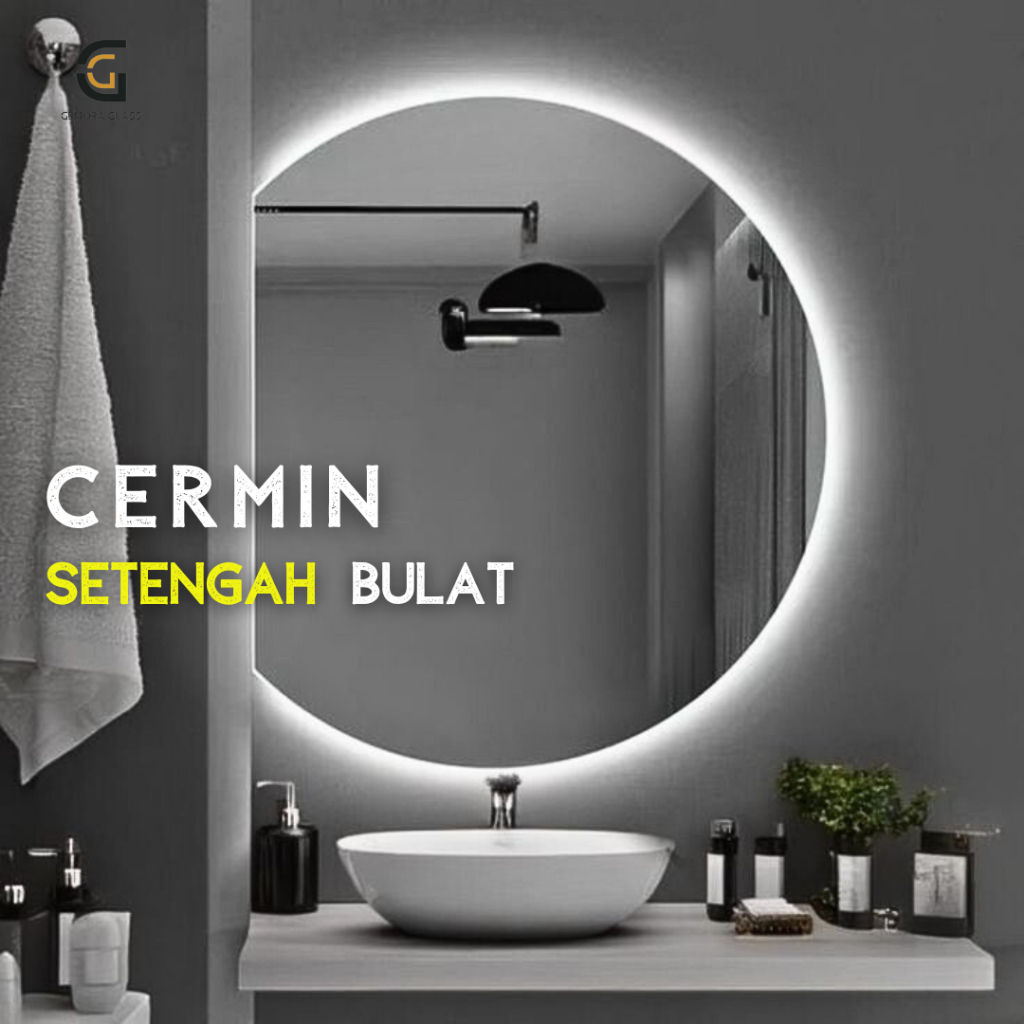 Jual Cermin LED Setengah Bulat Dinding Aesthetic (Free Packing) Garansi ...