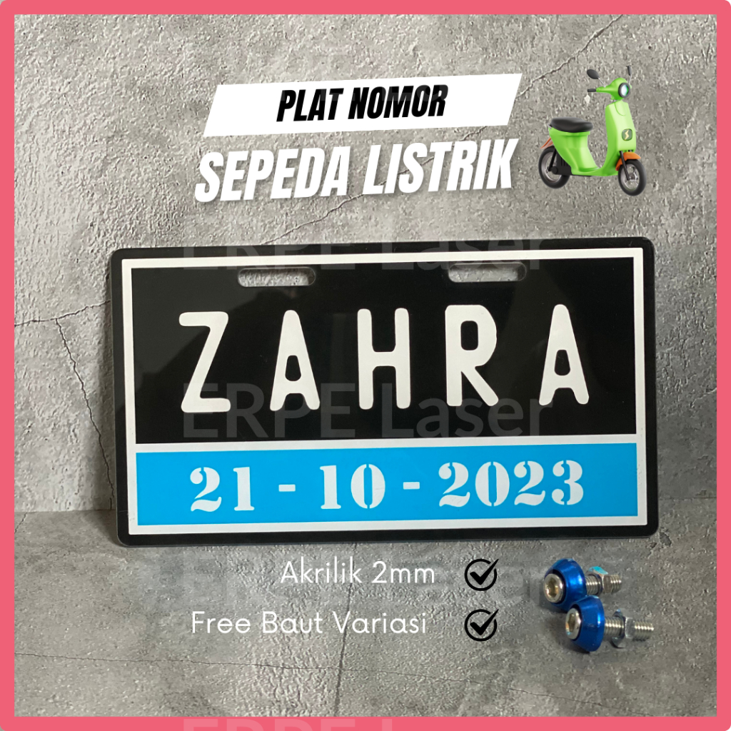 Jual PLAT NAMA SEPEDA LISTRIK CUSTOM AKRILIK | Uwinfly Goda Exotic ...
