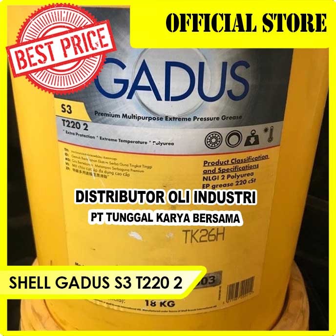 Jual SHELL GADUS S3 T220 2 ( 18 KG ) | Shopee Indonesia