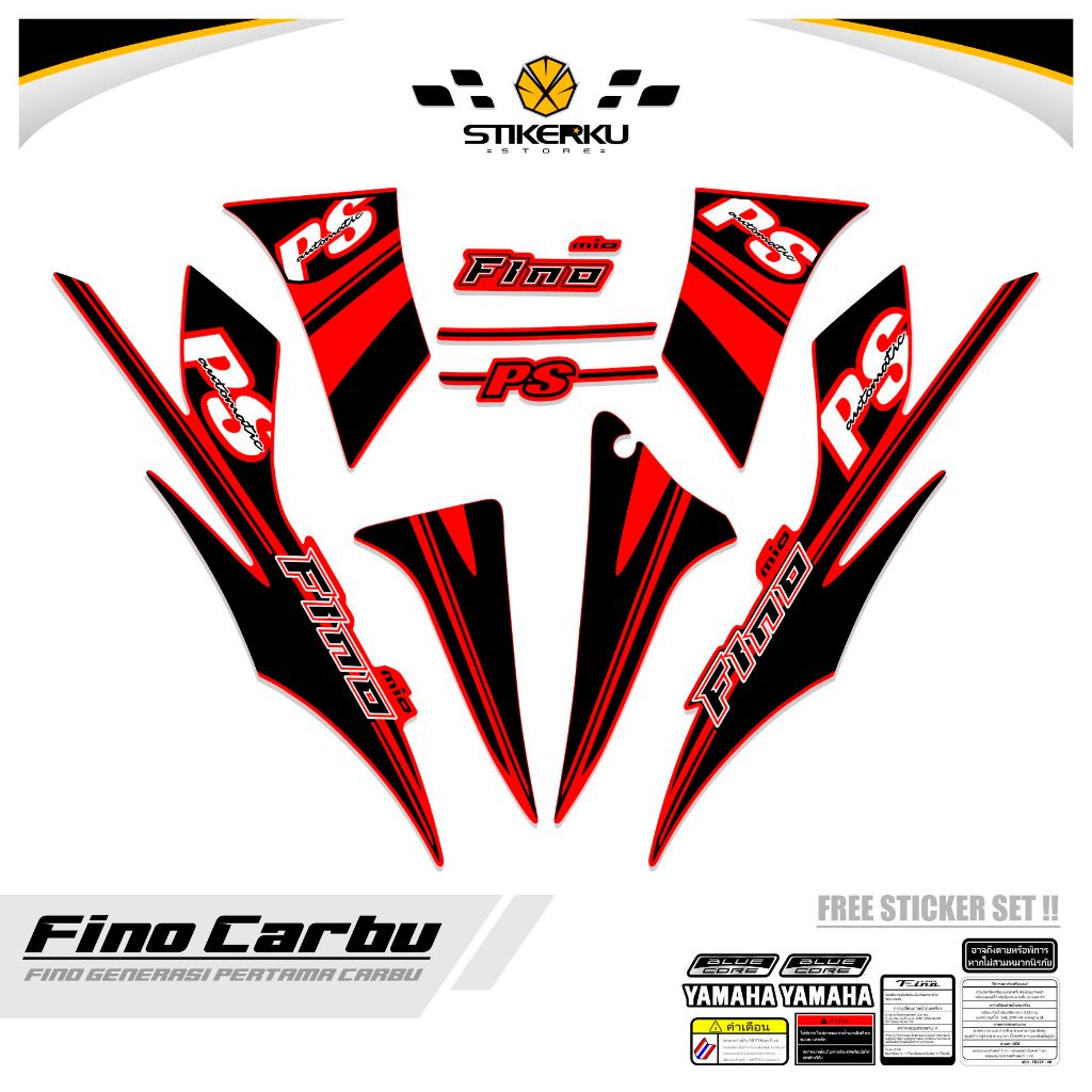 Jual STICKER FINO KARBU / MTF 3 / STRIPING FINO S CARBU / SETIKER FINO ...