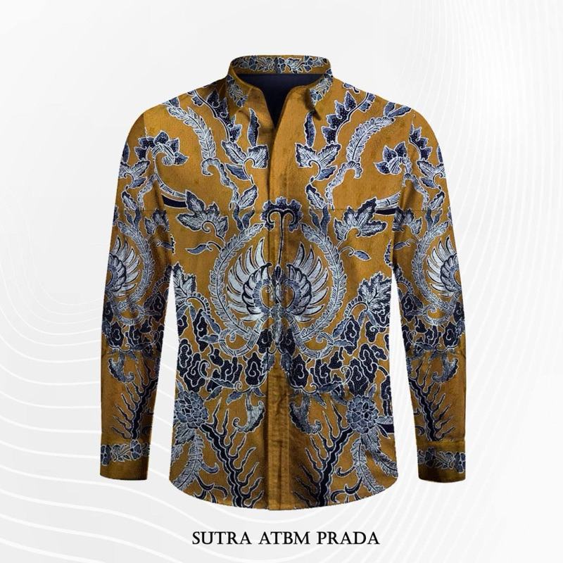 Jual bahan batik tulis sutra atbm prada pola kemeja C879 | Shopee Indonesia