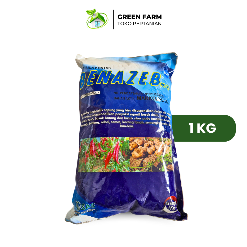 Jual Fungisida Benazeb Blue 80wp Mancozeb Biru 1kg Ampuh Atasi Bercak ...