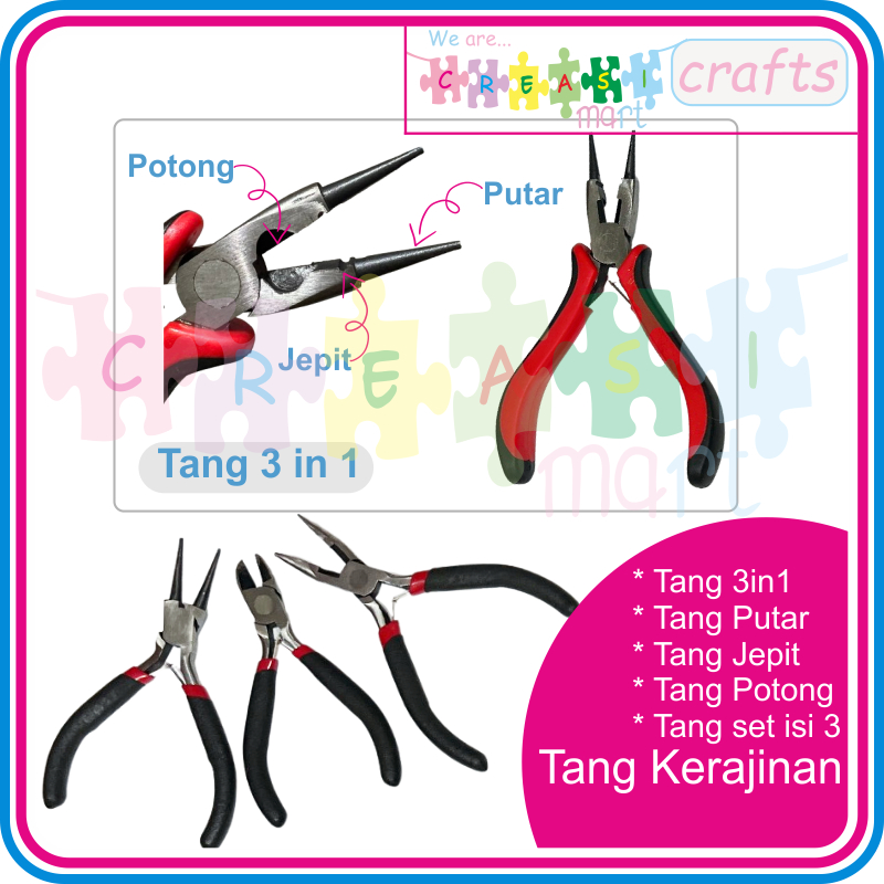 Jual Tang 3in1 / Tang Jepit / Tang Potong / Tang Putar & Set isi 3 ...