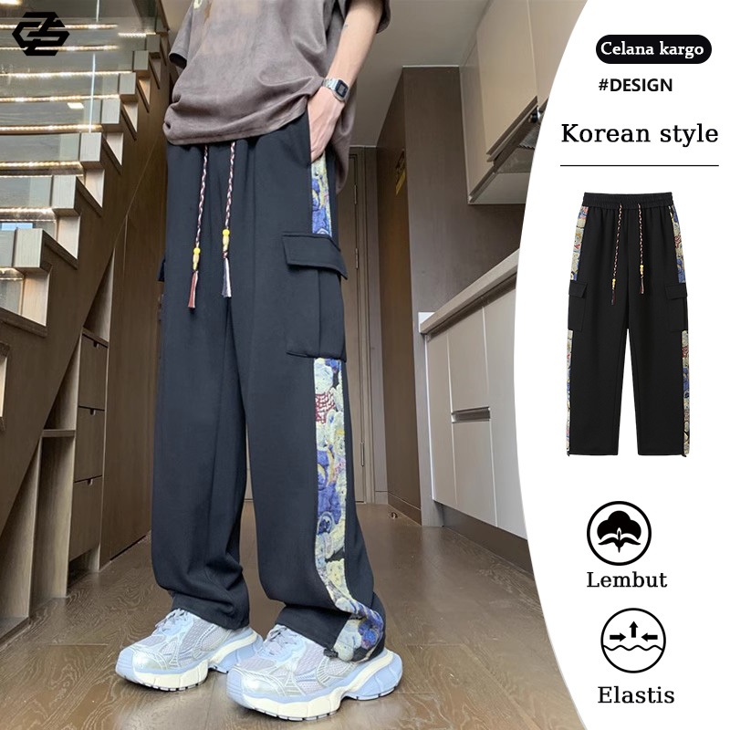 Jual Celana Cargo Panjang Pria Oversize Pria Korean Style Celana Kargo Pria casual Celana Santai ...