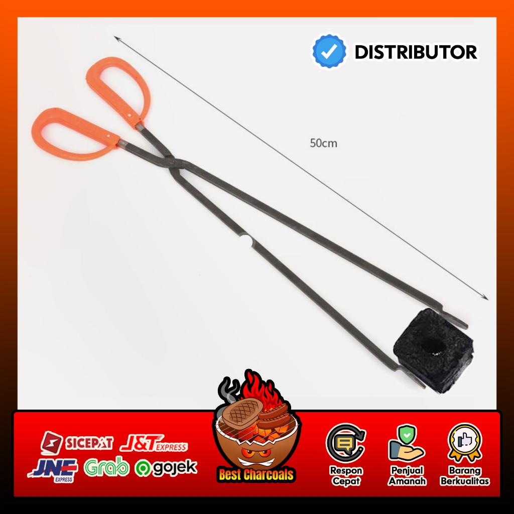 Jual Penjepit arang BBQ bahan stainless steel Jepitan Charcoal 50cm ...