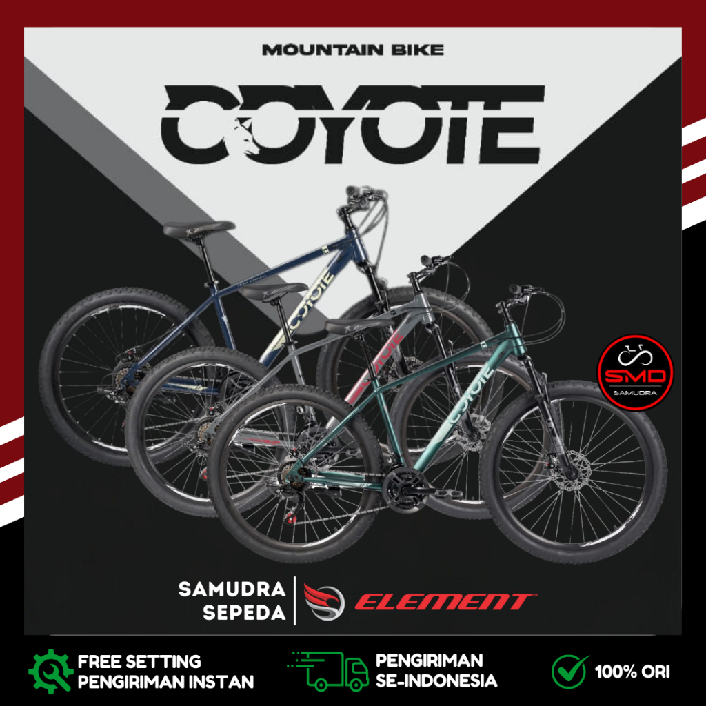 Jual Sepeda Gunung MTB 27.5 // 26 // 24 // 20 Inch Merk Element Coyote ...