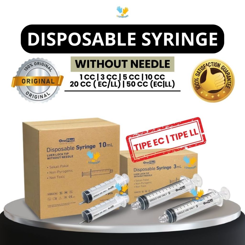 Jual Disposable Syringe Onemed / Disposable Syringe 1cc 3cc 5cc 10cc ...