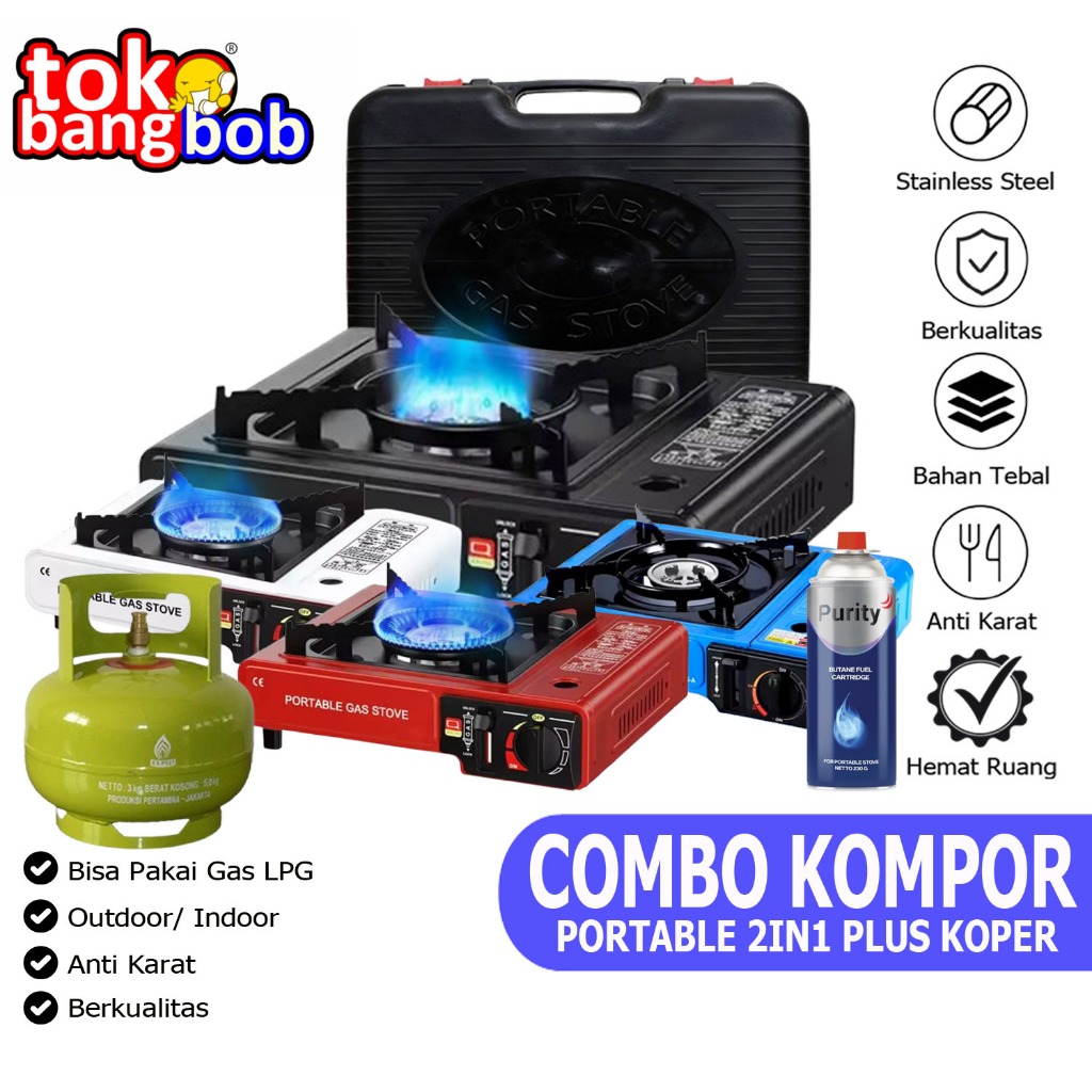 Jual Kompor Portabel 2 In 1 PLUS Gas Portable / Kompor Portable Gas ...