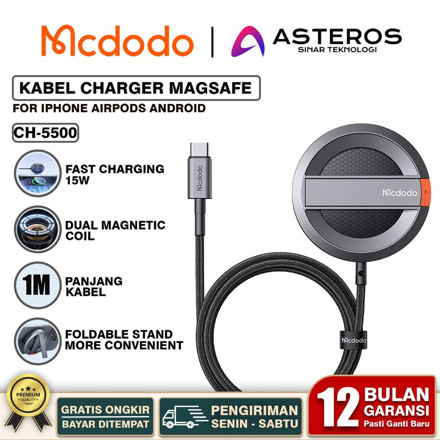 Jual MCDODO CH-5500 Magsafe Wireless Charger With Stand Fast Charging ...