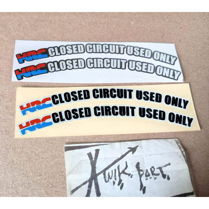Jual stiker velg hrc closed circuit used only cutting | Shopee Indonesia