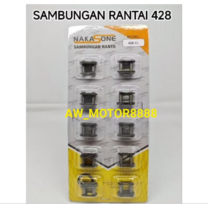 Jual SAMBUNGAN RANTAI RANTE RODA UKURAN 428 HARGA PER PAPAN KEPING 10 ...