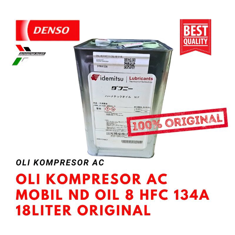 Jual Oli Kompresor AC MOBIL ND OIL 8 Hfc 134A 18 LITER ORIGINAL MURNI ...