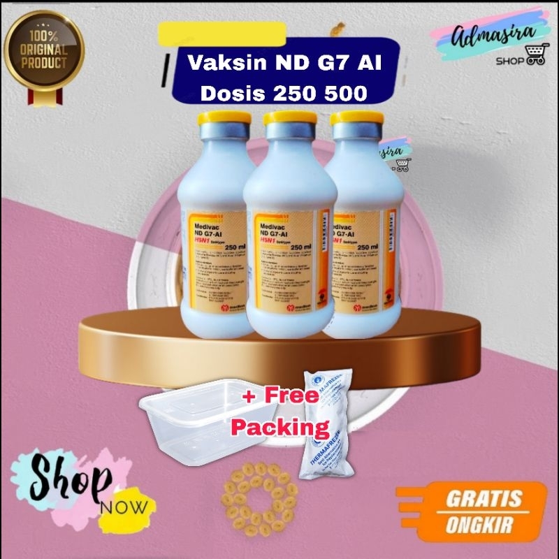 Jual Vaksin ND G7 AI H5N1 250ML 500ML Dosis 500 1000 ekor Mencegah Ayam Tetelo Aratan Kepala ...