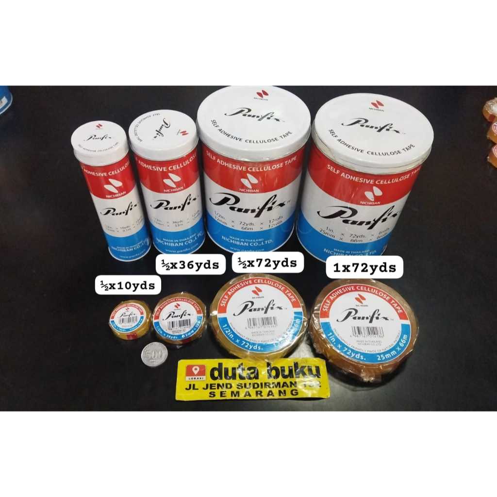Jual isolasi panfix 1/2 x 72 dan 1" x 72 /SOLASI/selotip/solatip Lakban ...