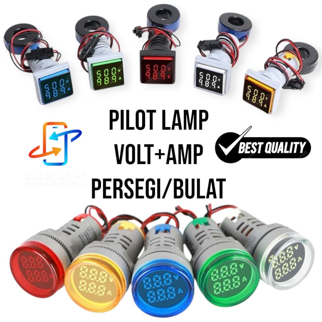 Jual pilot lamp digital voltmeter amper/pilot lamp v+amp/pilot lamp ...