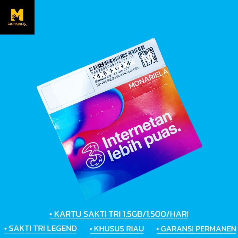 Jual Kartu Sakti TRI LEGEND | Kartu Sakti TRI 1.5GB 1.500 Perhari (PERMANEN) | Shopee Indonesia