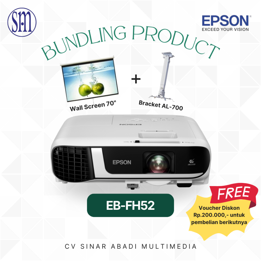 Jual Epson EB-FH52 Full HD 3LCD Projector | Shopee Indonesia
