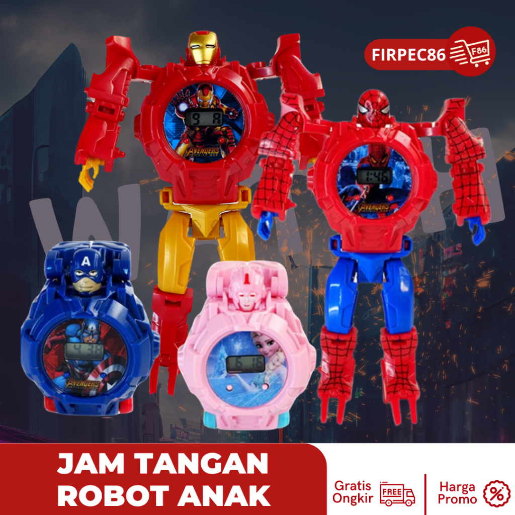 Jual F86 Jam Tangan Anak Robot Transformers Bentuk Robot Mode Super ...