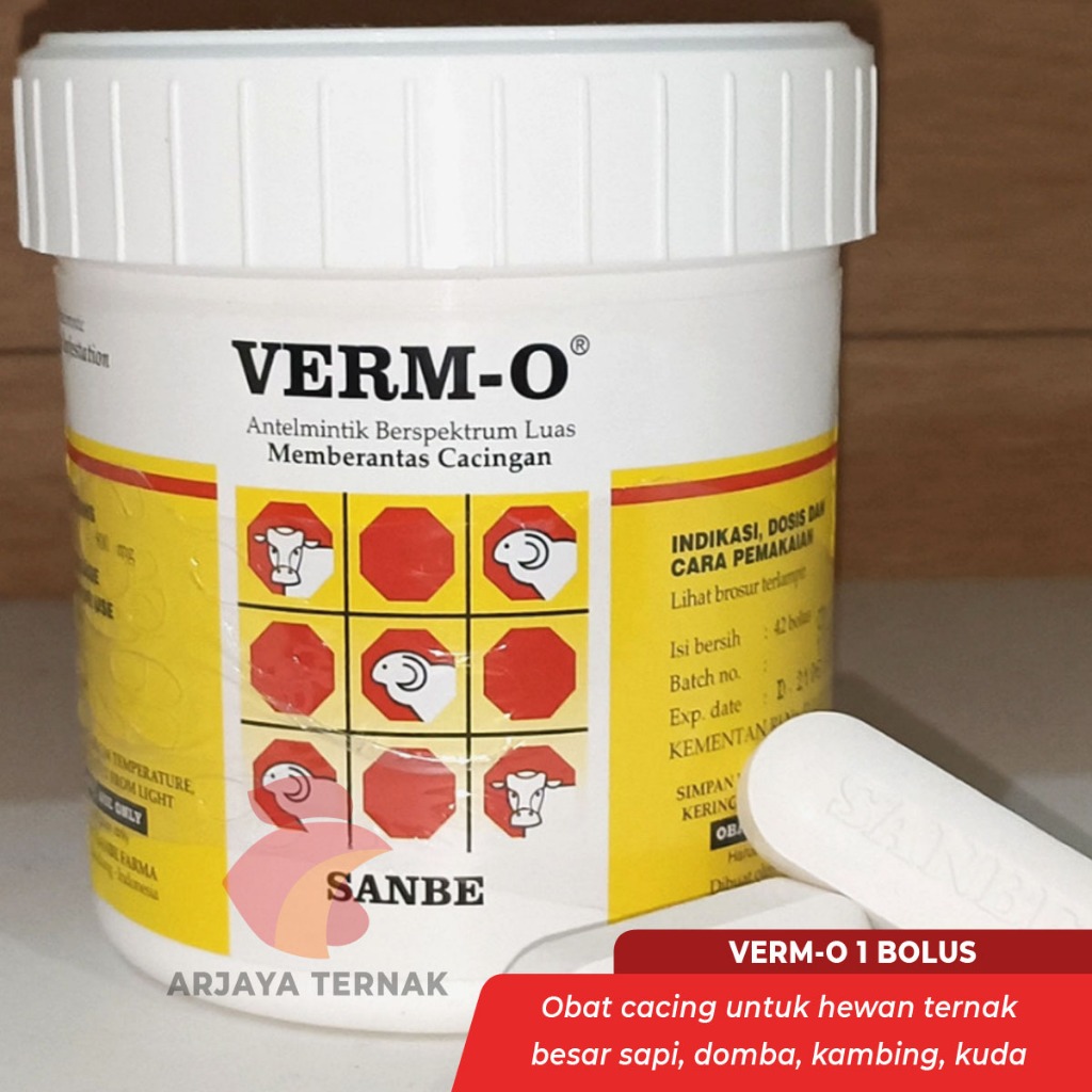 Jual VERM O Bolus obat cacing untuk hewan sapi babi anjing ayam kambing ...