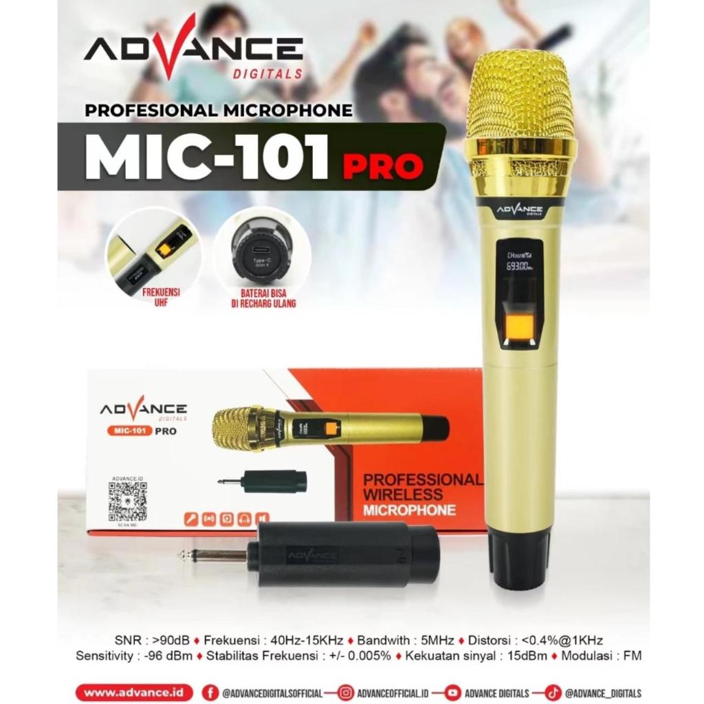 Jual Advance Mic Karaoke Mikrofon Original Wireless Mic 101 pro Microphone Profesional Mic ...