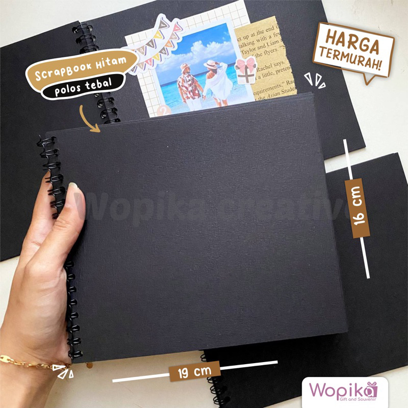 Jual SCRAPBOOK HITAM POLOS TEBAL 16x19cm | Buku Notebook | journaling ...