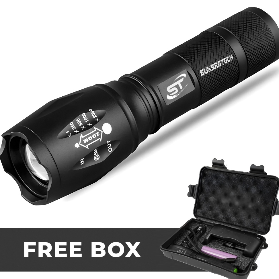 Jual Produk Terviral Suksestech Senter Aluminium Zoom LED Super Terang ...