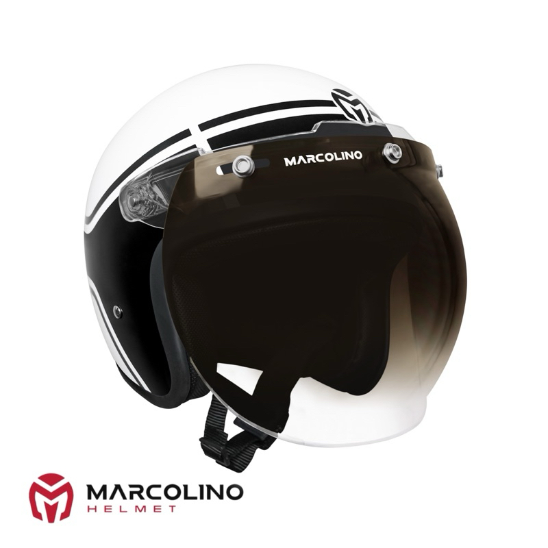 Jual [ Sereno Putih Edition With Visor ] Helm Bogo Retro Marcolino ...