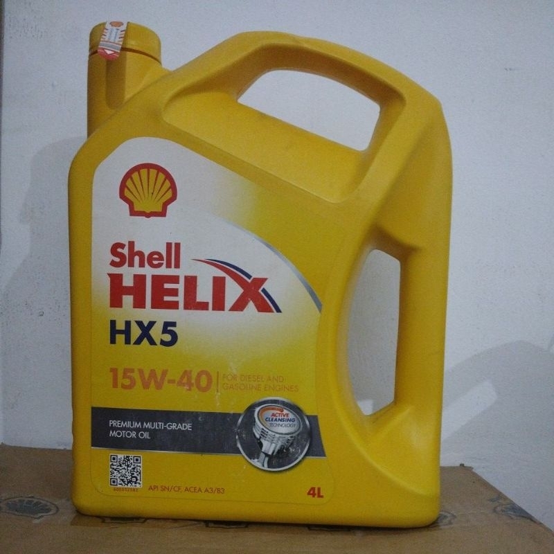 Jual oli mobil shell helix hx5 4 liter 15W-40 galon isi 4 galon (dus ...