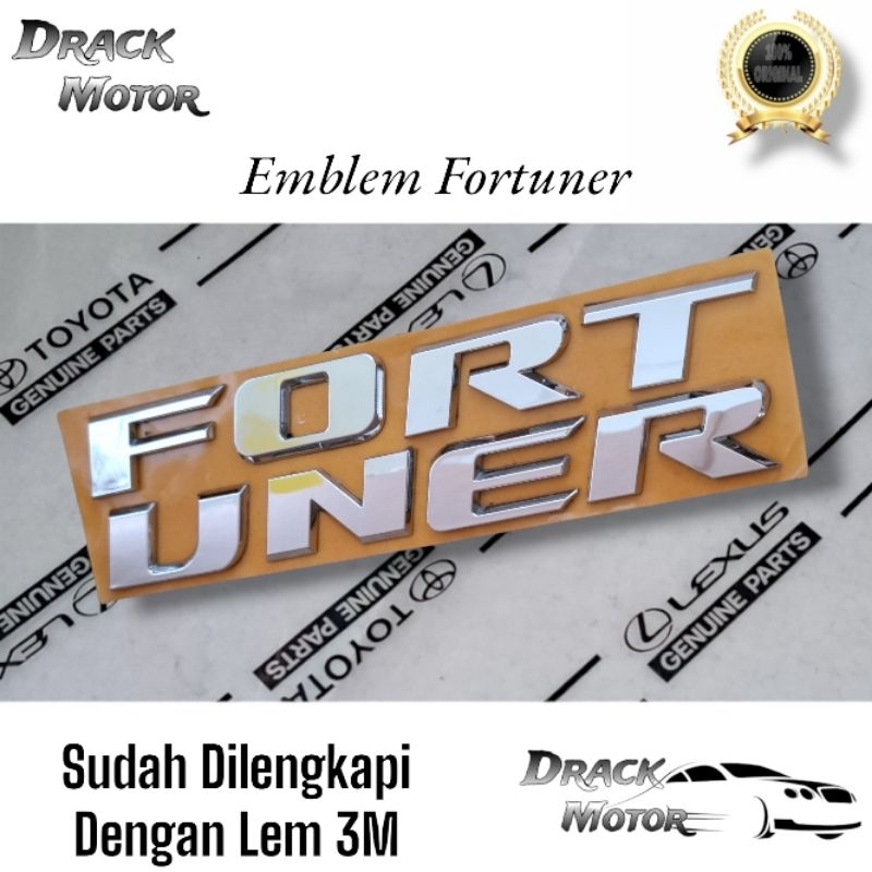 Jual Emblem Tulisan Fortuner Kap Mesin Chrome Original Toyota Fortuner ...