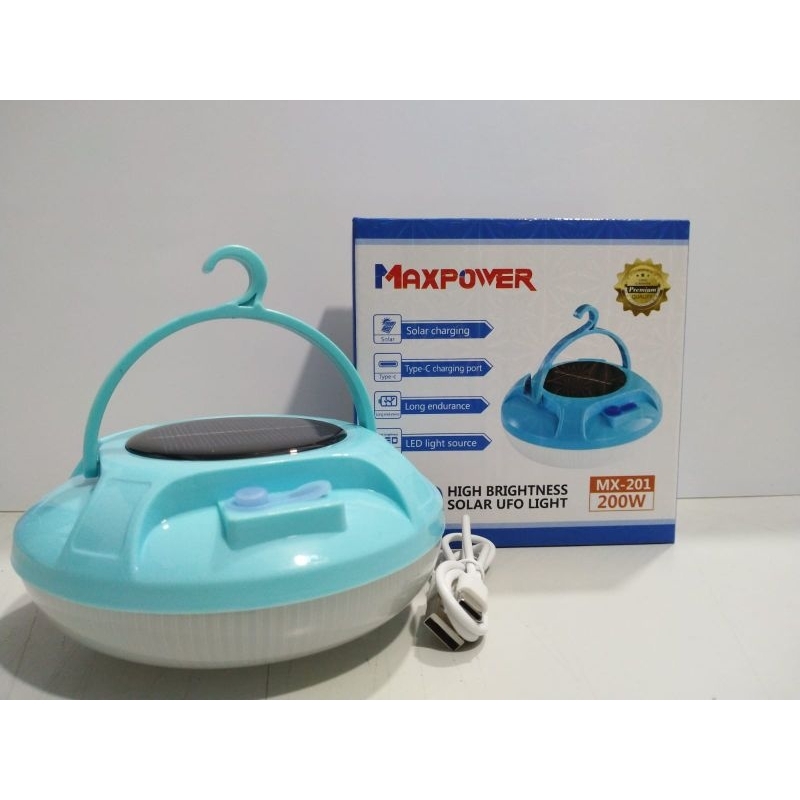 Jual Maxpower MX-201 Lampu Emergency 200 Wat Ufo Gantung Solar Panel Camping Lamp 200 W | Shopee ...