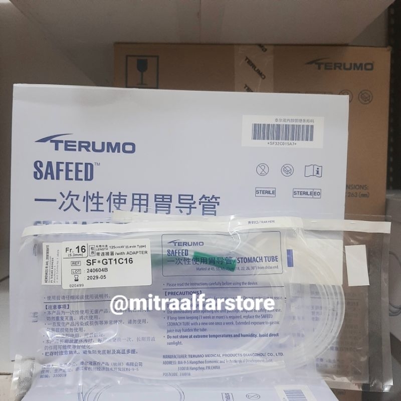 Jual NGT Stomach Tube Fr 16 Terumo Selang Alat Bantu Makan No 16 Dewasa ...