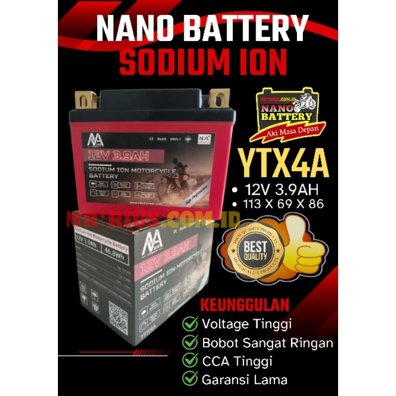 Jual Aki Motor Sodium ion NANO BATTERY / Kwalitas di atas Aki Lithium ...