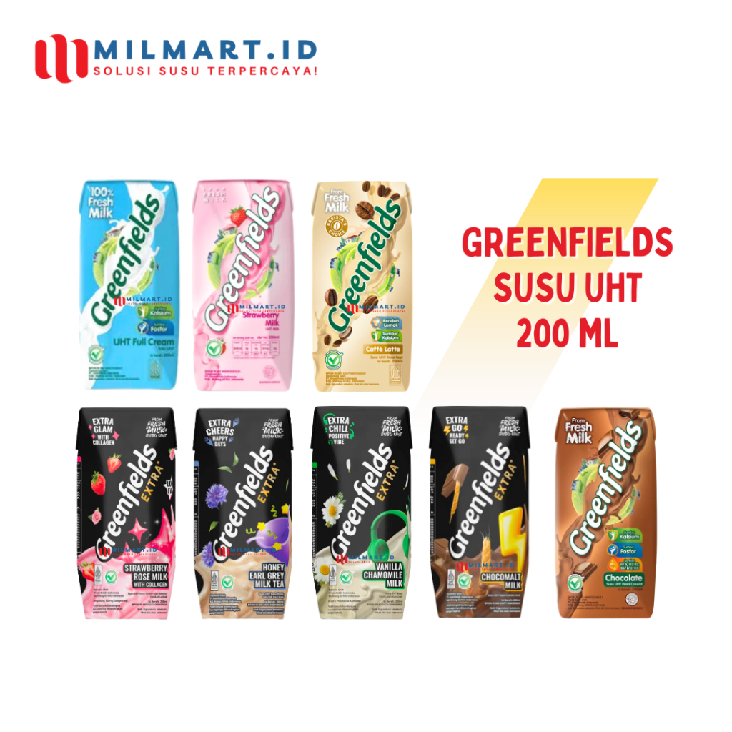 Jual GREENFIELDS EXTRA 200ML COKLAT/STROBERI/FULL CREAM/VANILA/ HONEY ...