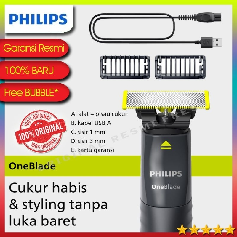 Jual PHILIPS One Blade Trimmer Cukuran QP1424 Fullset | Shopee Indonesia