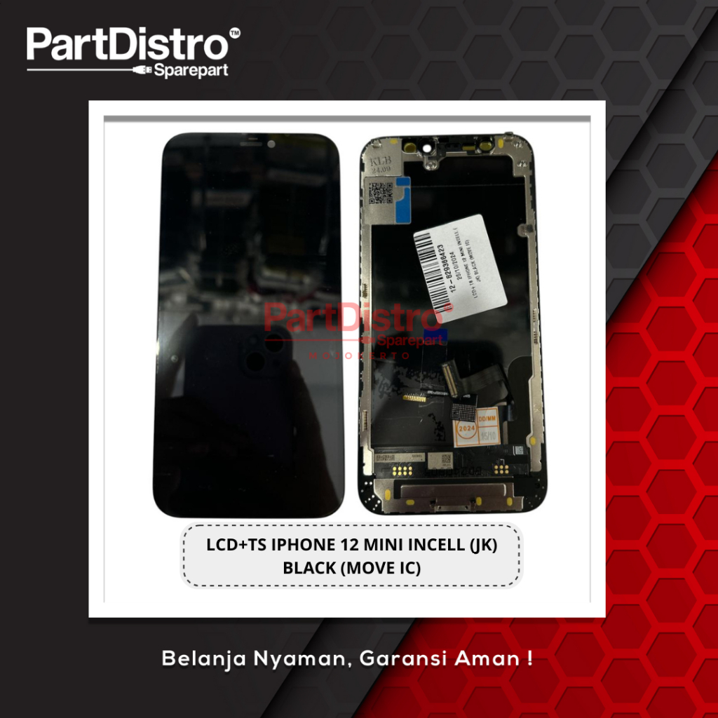 Jual LCD+TS IPHONE 12 MINI INCELL (JK) BLACK (MOVE IC) | Shopee Indonesia