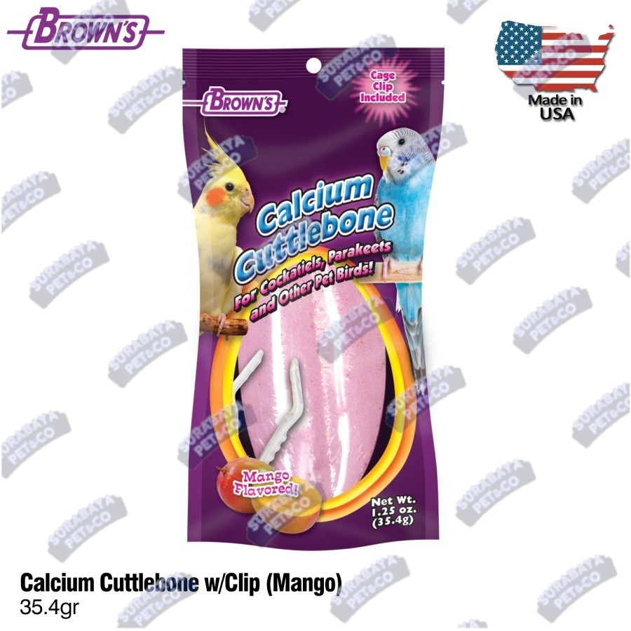 Jual Brown's Calcium Cuttlebone rasa mango kasium suplemen burung ...