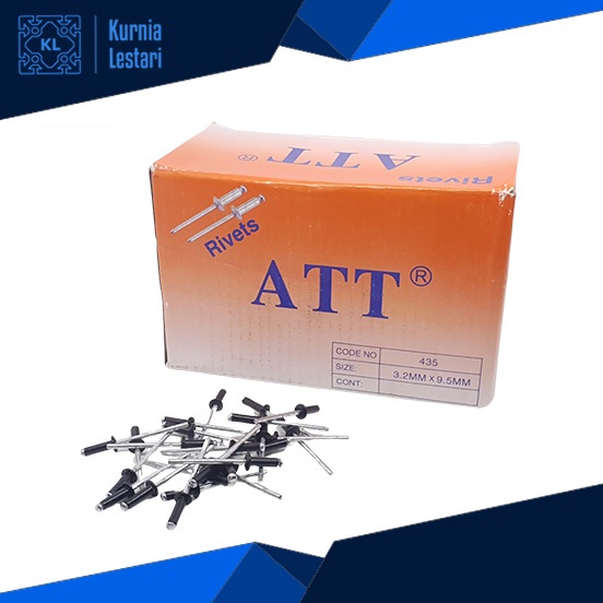 Jual Paku Rivet / Blind Rivet 435 (3.2mm x 9.5mm) Hitam Putih 1 Box isi ...