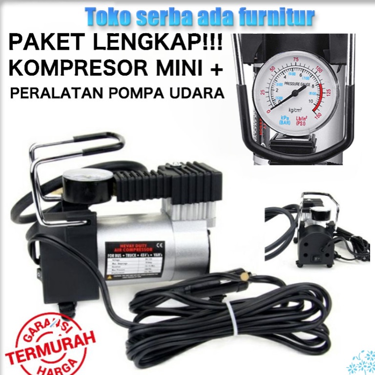 Jual Oke Pr Paket Compressor Mini Listrik Portable pompa angin Ban ...